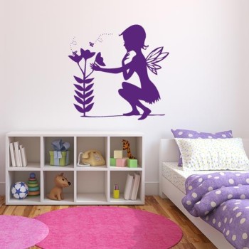Fairy Wall Decal | Fairy with Flower | Wall Decal World